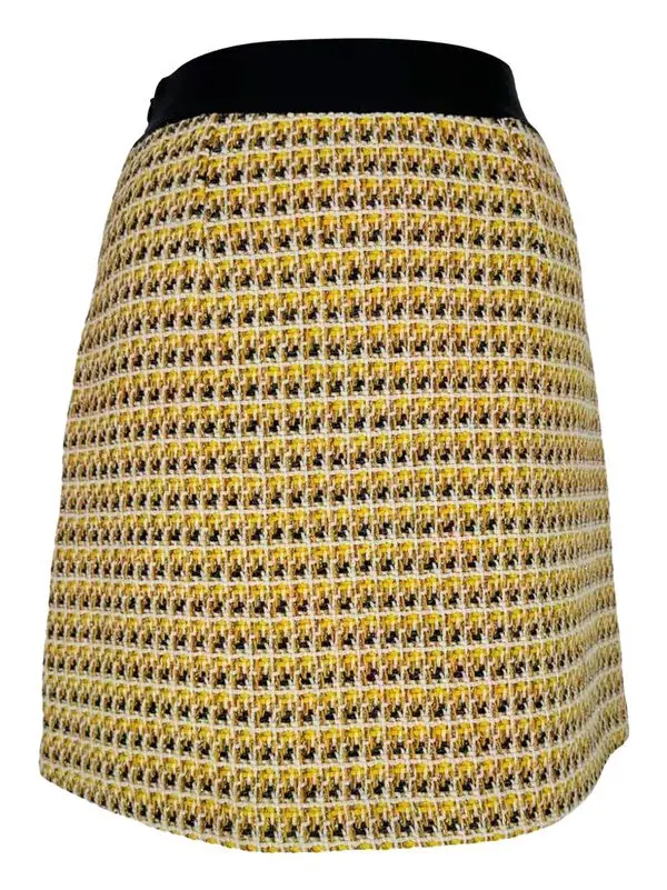 Maje Tweed Pattern Mini Skirt - Yellow