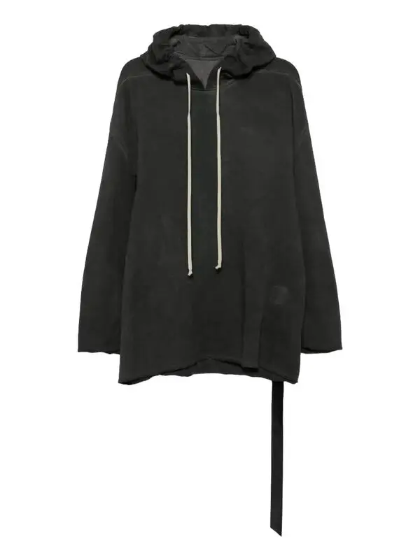 Rick Owens Drawstring Raw-cut Hoodie - Black