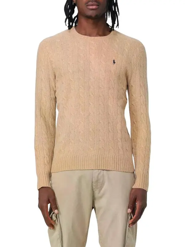 Polo Ralph Lauren Cable-knit Logo-embroidered Sweater - Neutrals