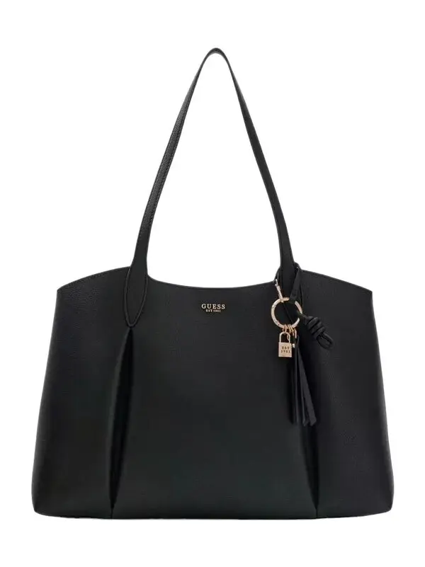 Guess Melody Logo-plaque Pebbled Tote Bag - Black