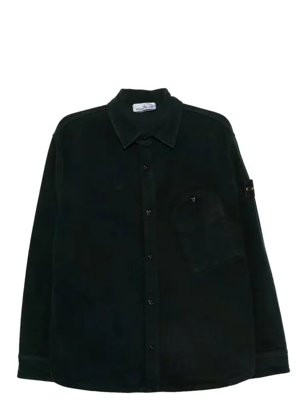 Stone Island Compass-patch Corduroy Shirt - Green