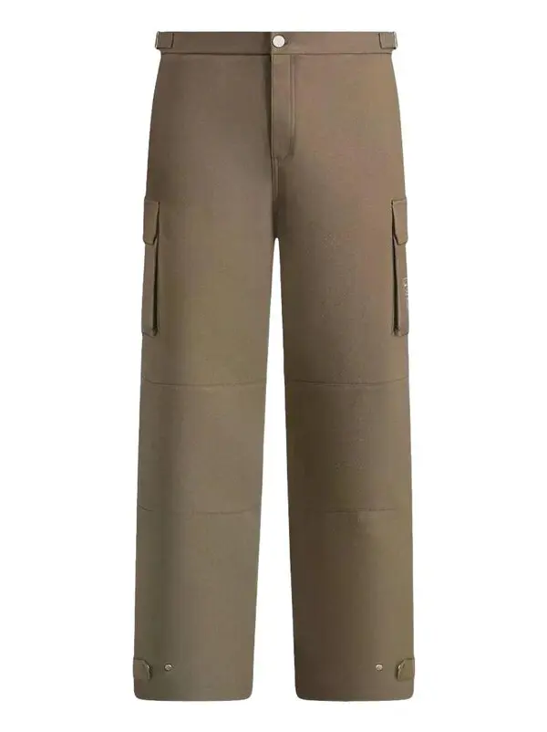 Manière De Voir Twill Signature Wide-leg Cargo Trousers - Neutrals