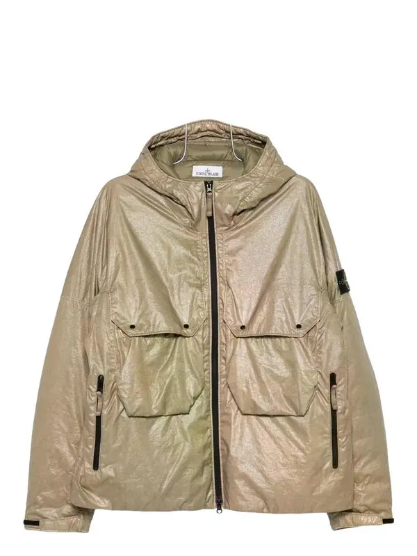 Stone Island Logo-patch Hooded Padded Jacket - Green
