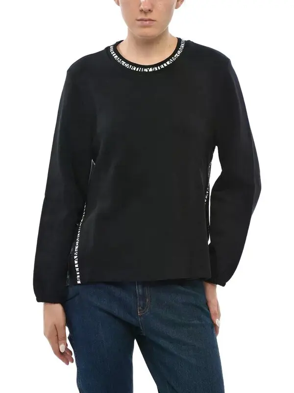 Stella McCartney Logo-tape Side-slit Sweatshirt - Black