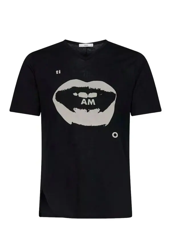Fendi Ti Amo Print Side-slit T-shirt - Black