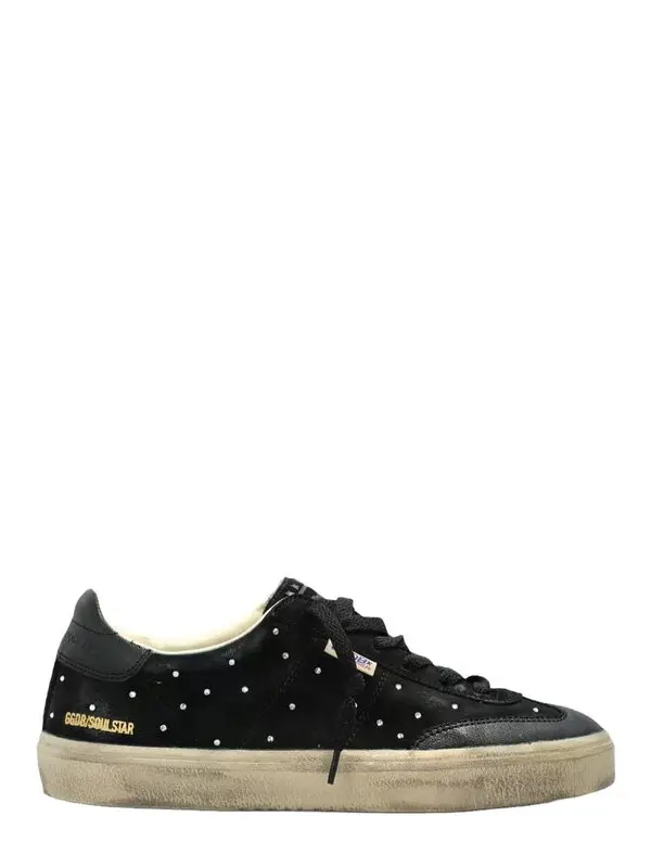 GOLDEN GOOSE Soul Star In Suede With Silver Swarovski - Black