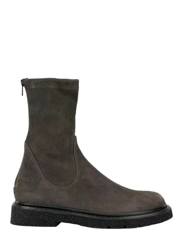GUGLIELMO ROTTA Suede Zip-up Boots - Grey