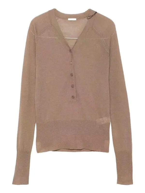 JOSEPH Fine-knit V-neck Cardigan - Neutrals