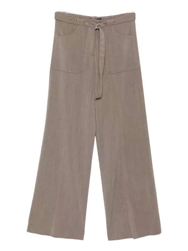 Seafarer Belted Wide-leg Trousers - Brown