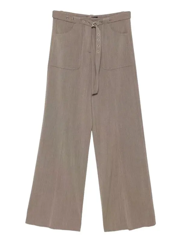 Seafarer Belted Wide-leg Trousers - Brown