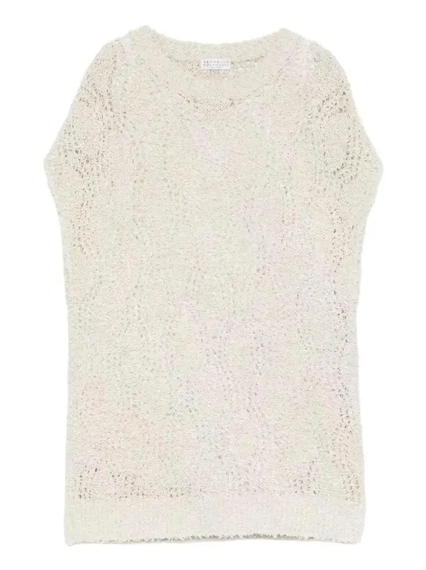 Brunello Cucinelli Double-layer Knitted Vest - Neutrals