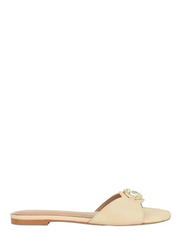 Guess Logo-plaque Flat Sandals - Neutrals