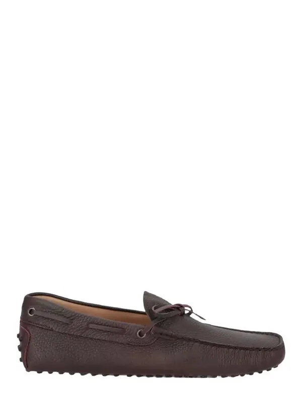 TOD'S Gommino Pebbled Leather Loafers - Brown