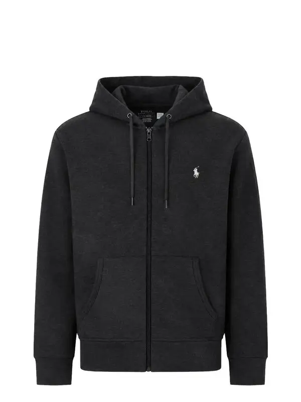 Polo Ralph Lauren Logo-embroidered Zip-up Hoodie - Grey