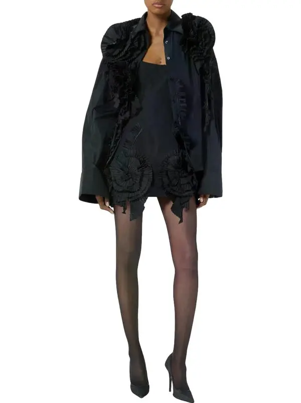 Blumarine Rose-embellished Mini Dress - Black