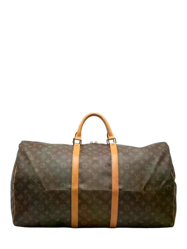 LOUIS VUITTON 1990 Monogram Keepall 60 Travel Bag - Brown
