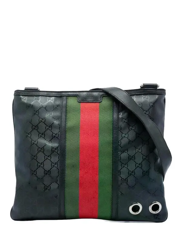 Gucci 2016-2026 Gg Imprime Web Crossbody Bag - Black