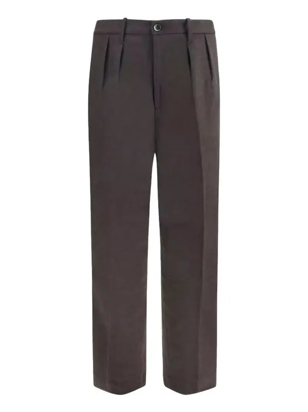 NINE:INTHE:MORNING Kai Pleated Wide-leg Trousers - Brown