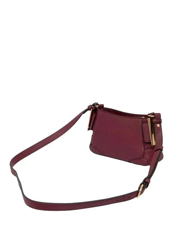 Moschino Logo-plaque Pebbled Crossbody Bag - Red