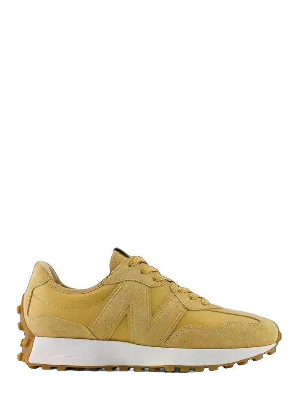 NEW BALANCE 327 Suede-panelled Sneakers - Yellow