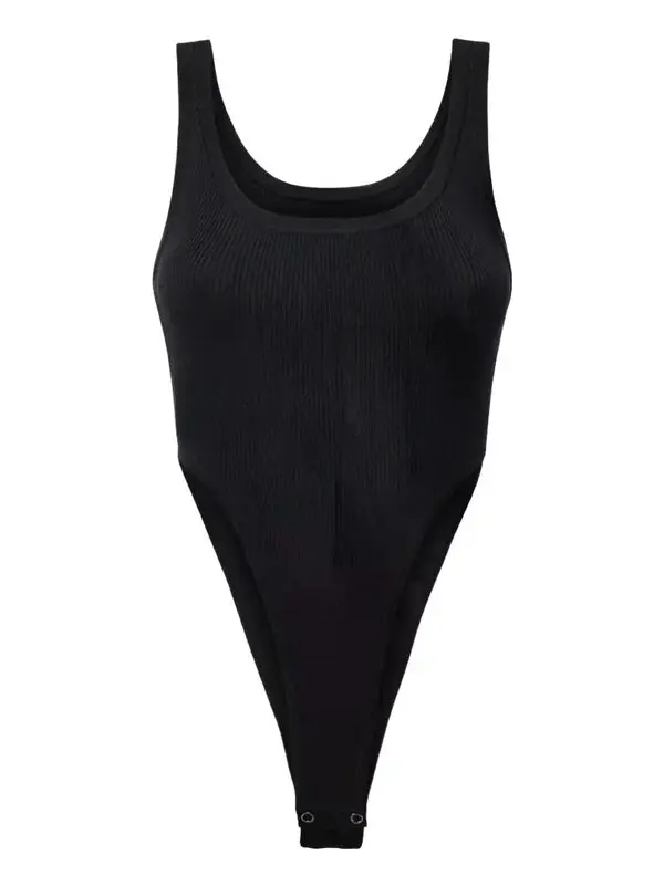 Pinko Ribbed-knit Love Birds Bodysuit - Black