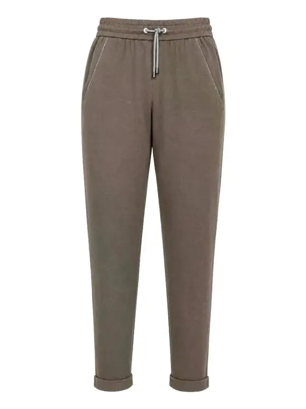 Brunello Cucinelli Cotton Silk Joggers - Brown