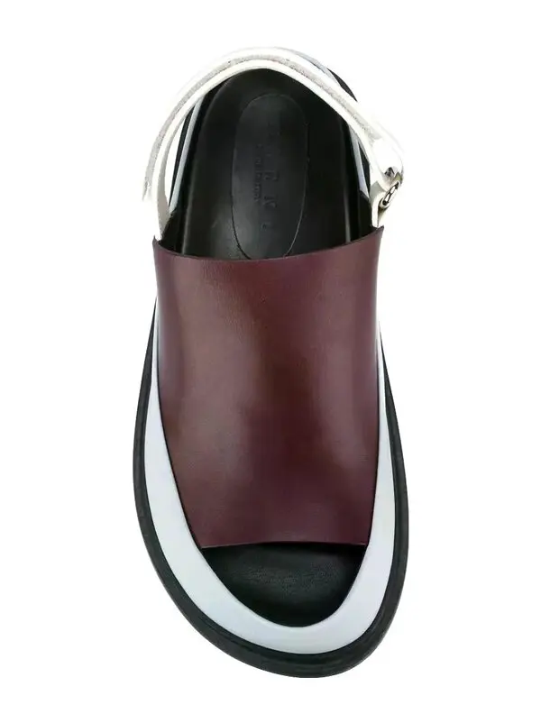 Marni Leather Slingback Sandals - Red