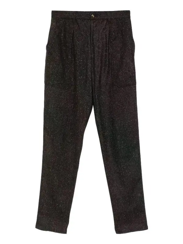 Eleventy Flecked Pleated Trousers - Brown