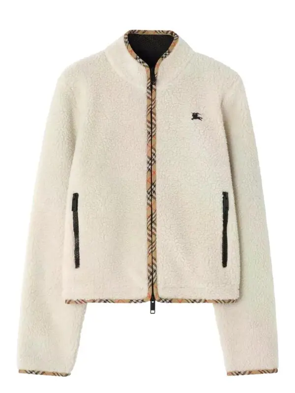 Burberry Cropped Wool-cashmere Blend Fleece Jacket - Neutrals