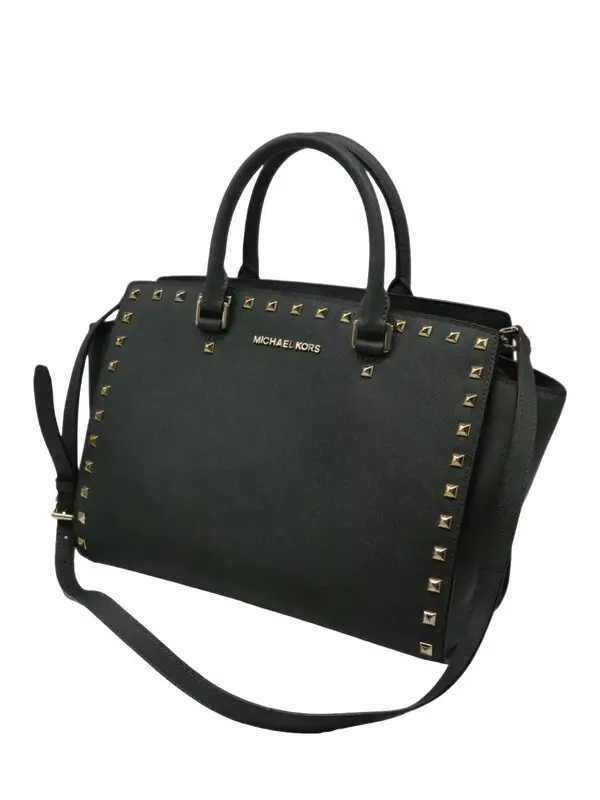 Michael Kors Selma Studded Satchel Bag - Green