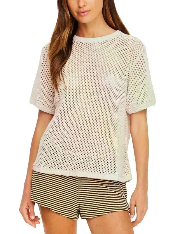 The Upside Casey Open-knit T-shirt - Neutrals