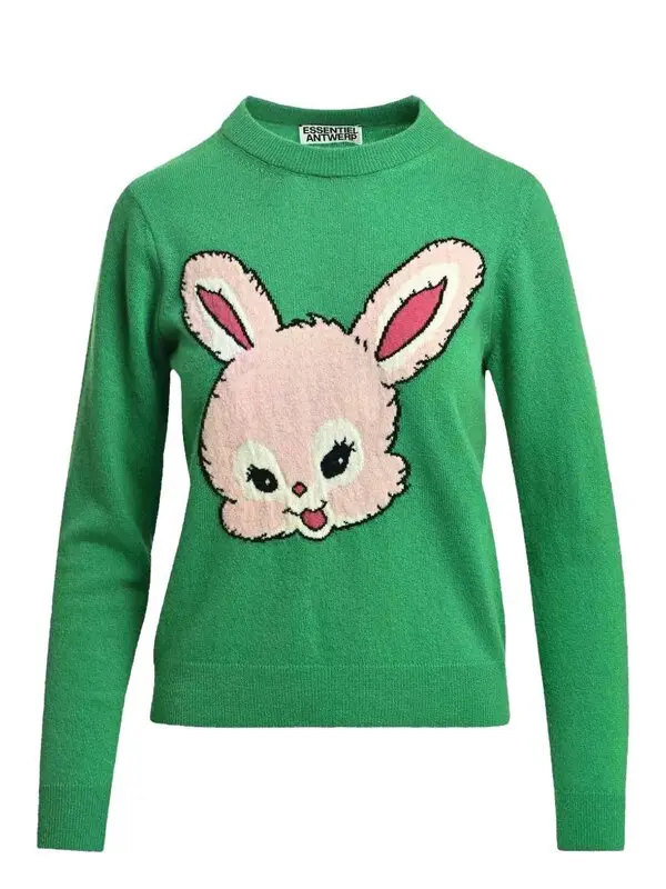 Essentiel Antwerp Rabbit Intarsia-motif Sweater - Green