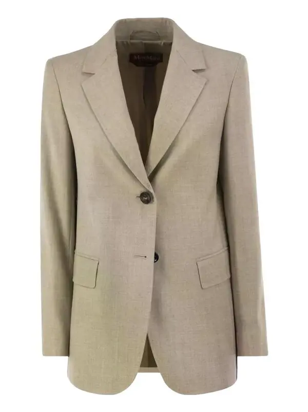Max Mara Single-breasted Wool Flannel Blazer Beige - Neutrals