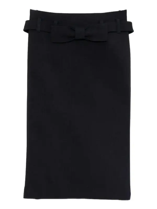 SHUSHU/TONG Bow-detail Wool Skirt - Blue