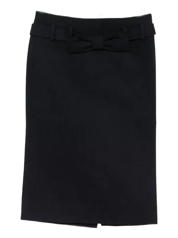 SHUSHU/TONG Bow-detail Wool Skirt - Blue