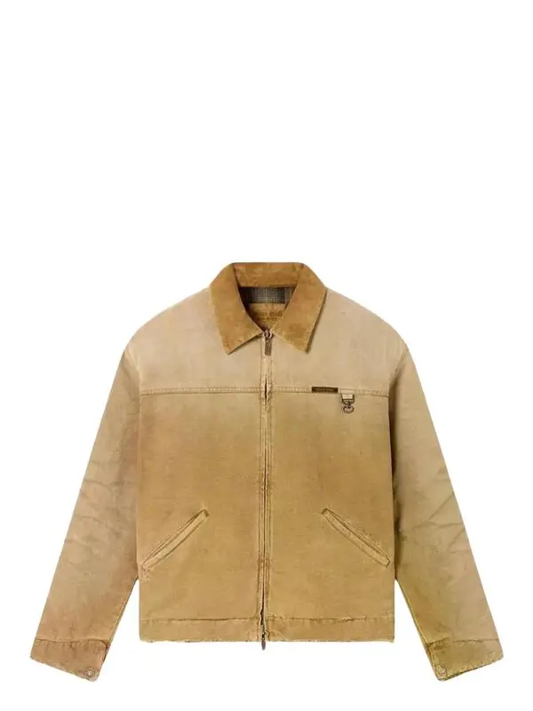 GOLDEN GOOSE Reversible-jacket In Beige Cotton With Check-pattern - Neutrals