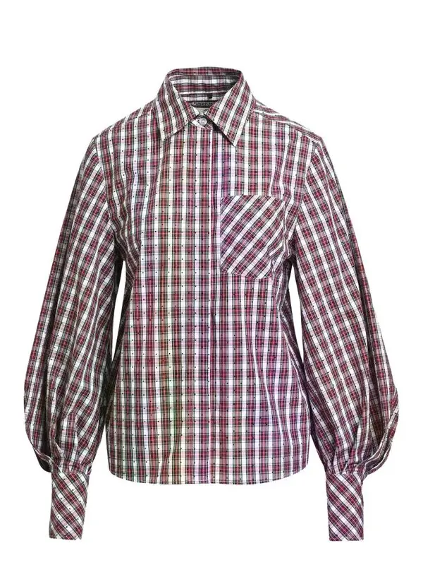 Essentiel Antwerp Kalmia Rhinestone-embellished Checked Shirt - White