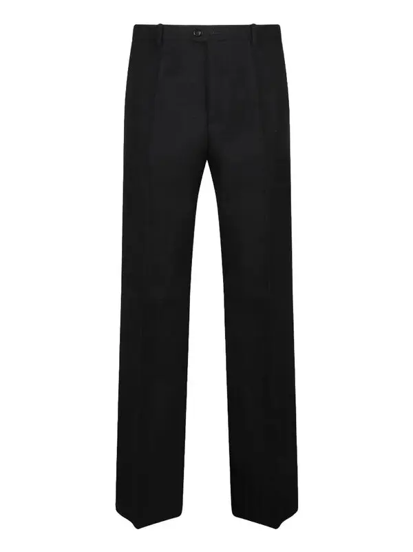 JIL SANDER Pressed-crease Straight-leg Wool Trousers - Black