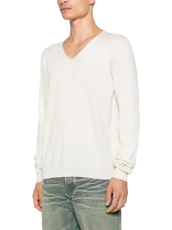 MAISON MARGIELA Cotton V-neck Sweater - Neutrals