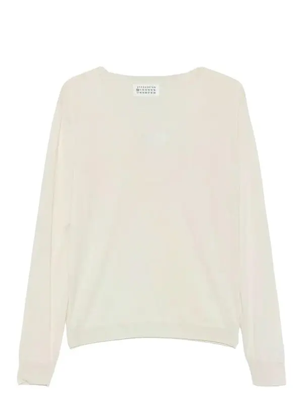 MAISON MARGIELA Cotton V-neck Sweater - Neutrals