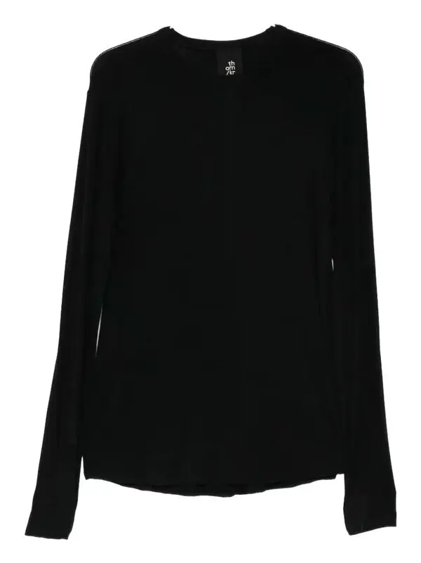 THOM KROM Raw-edge Crew-neck Sweater - Black