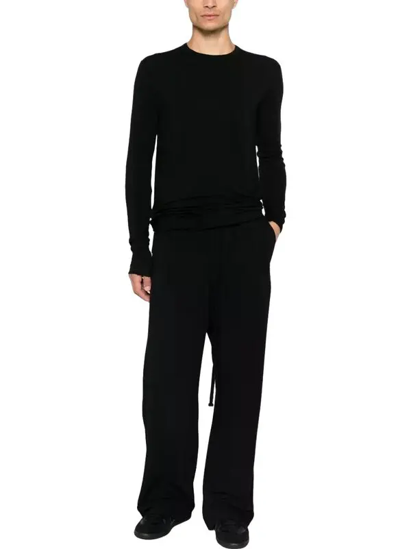THOM KROM Raw-edge Crew-neck Sweater - Black
