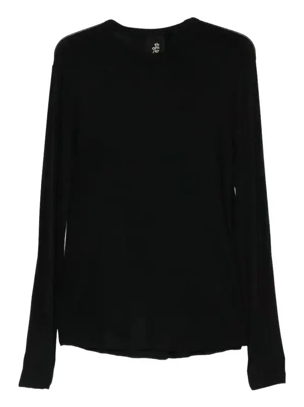THOM KROM Raw-edge Crew-neck Sweater - Black