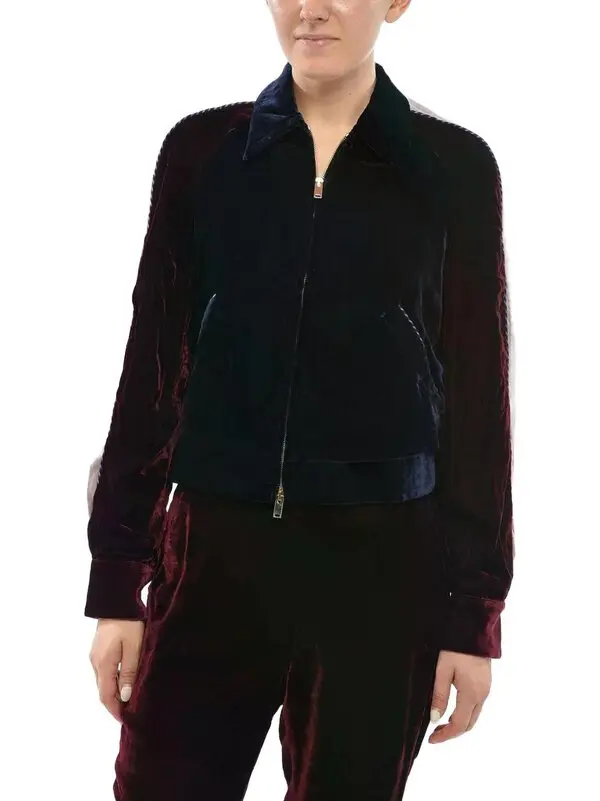 Stella McCartney Miranda Embroidered Velour Jacket - Blue