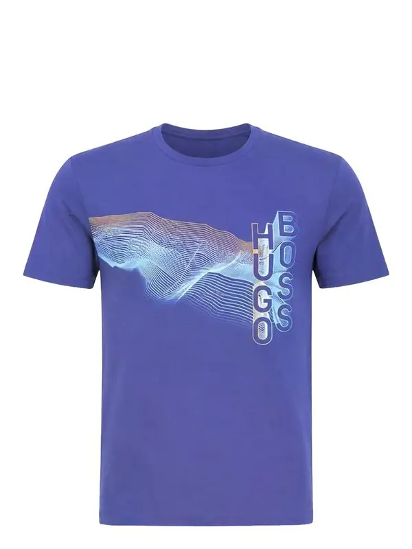 Hugo Graphic-print Short-sleeves T-shirt - Blue