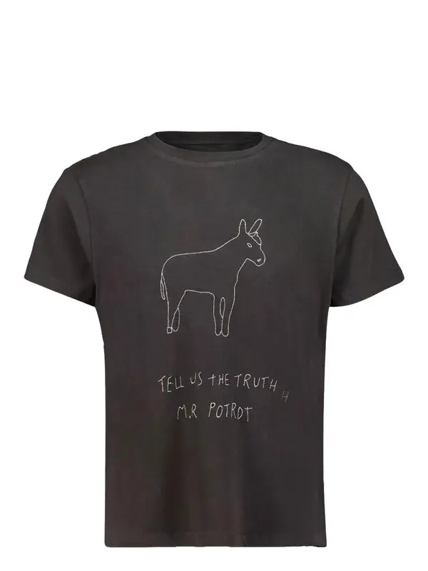 BAZISZT Donkey-embroidered T-shirt - Grey