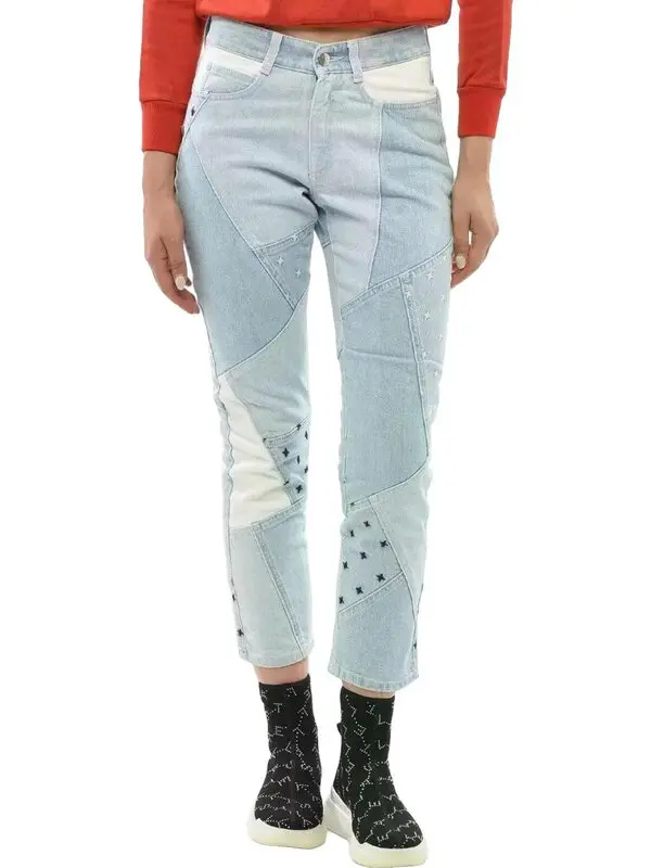 Stella McCartney Embroidered Patchwork Jeans - Blue