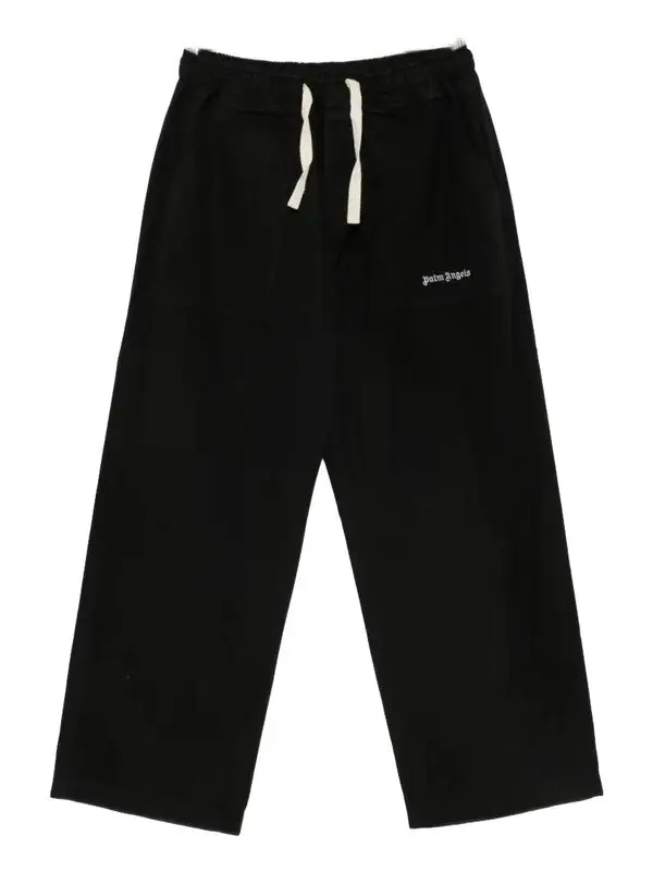 Palm Angels Logo-print Drawstring Trousers - Black