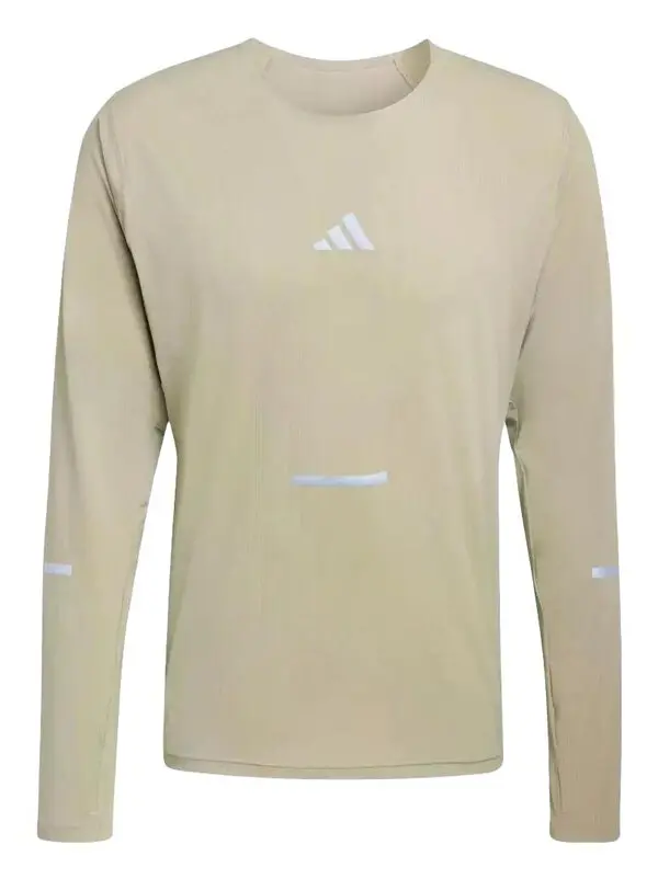 Adidas Logo-print Long-sleeve T-shirt - Neutrals