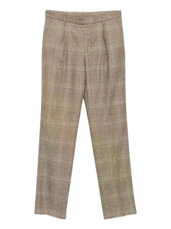 Etro Checked Pleated Trousers - Brown
